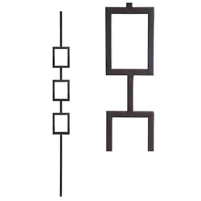 HOUSE OF FORGINGS Aalto Modern 44 in. x 0.5 in. Satin Black Double ...