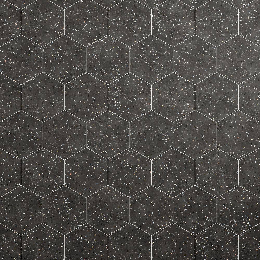 Ivy Hill Tile Malati Black Confetti 12.5 in. x 14.5 in. Matte Porcelain ...