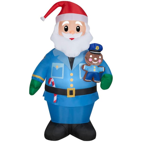 Gemmy 7 ft. Tall x 3.1 ft. Wide Airblown Policeman Santa Christmas ...
