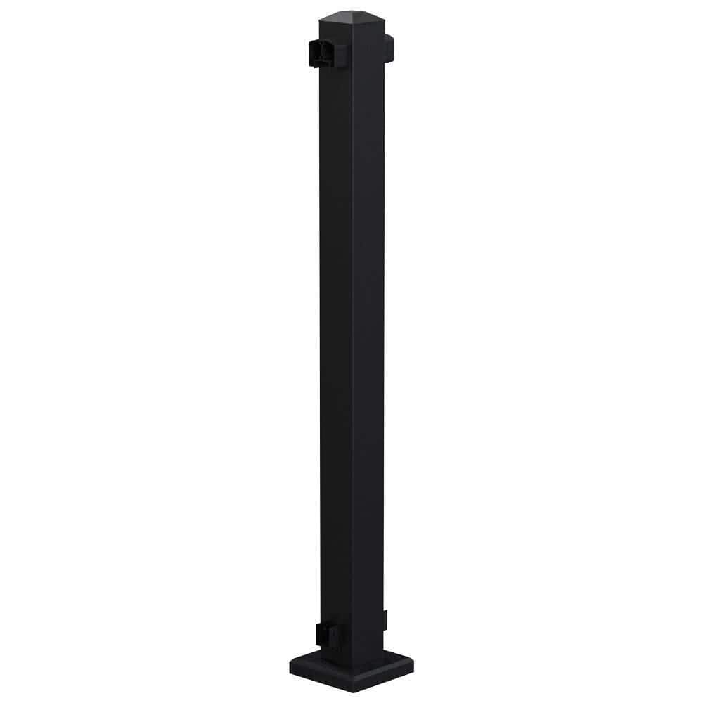 PEAK Aluminum Railing 42 in. H x 5-11/16 in. W Matte Black Aluminum ...