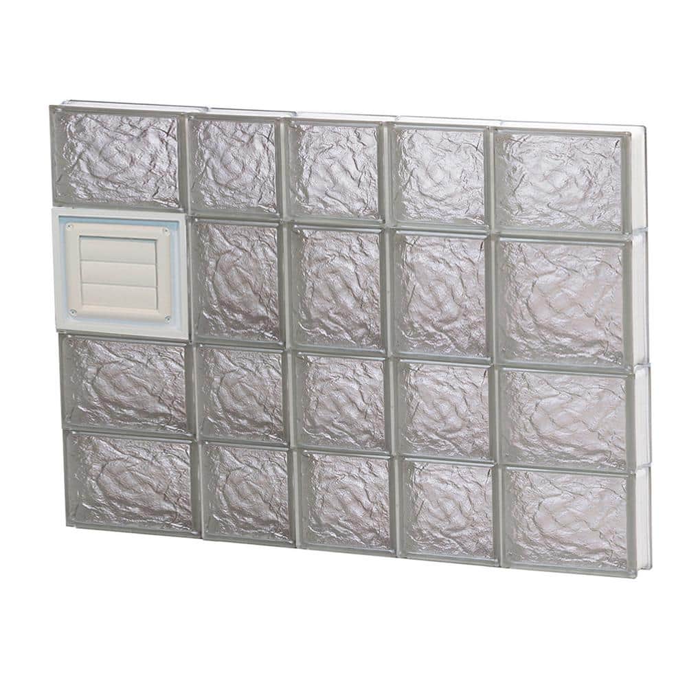 Clearly Secure 32.75 in. x 25 in. x 3.125 in. Frameless Ice Pattern ...