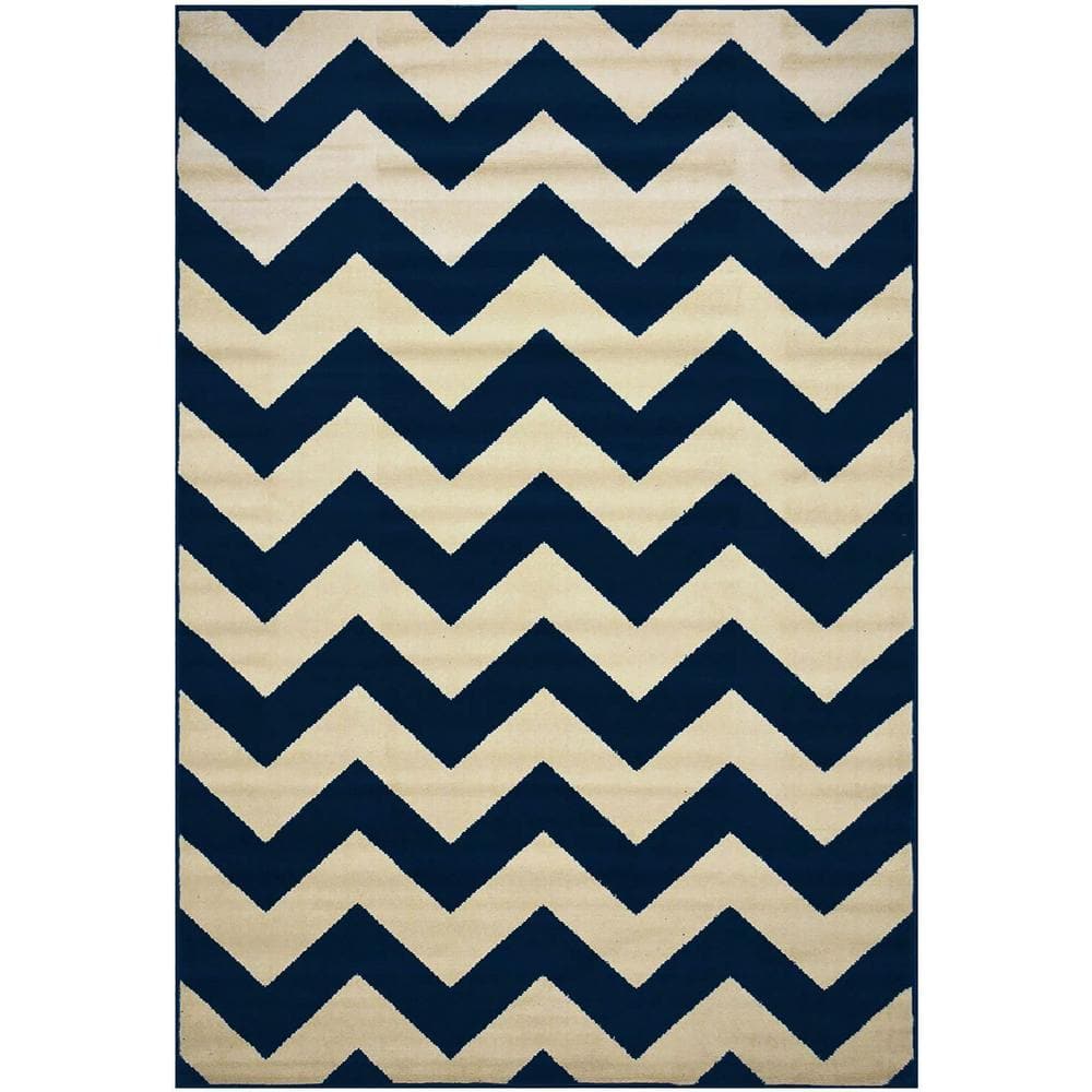 RugStylesOnline Modela Chevron Black Tan 8 ft. x 10 ft. Classic Braided ...