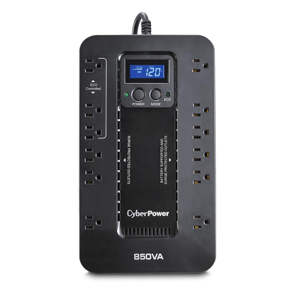 CyberPower 850VA 120-Volt 12-Outlet UPS Battery Backup EC850LCD - The ...