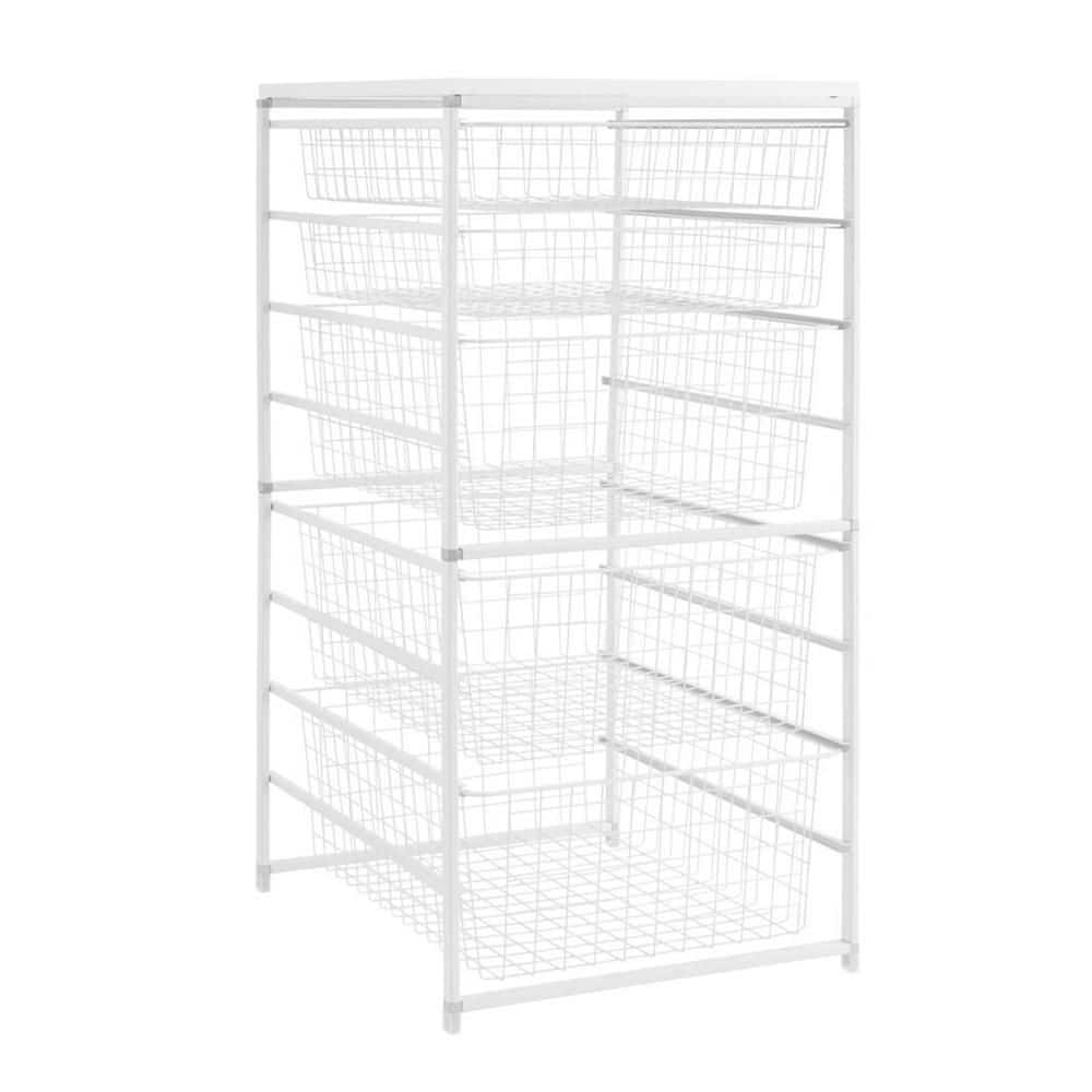 Everbilt 35.2 in. H x 17.1 in. W White Steel 5-Drawer Close Mesh Wire ...