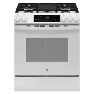 Samsung Bespoke 30 in. 5-Burner Smart Slide-In Gas Range in White Glass ...