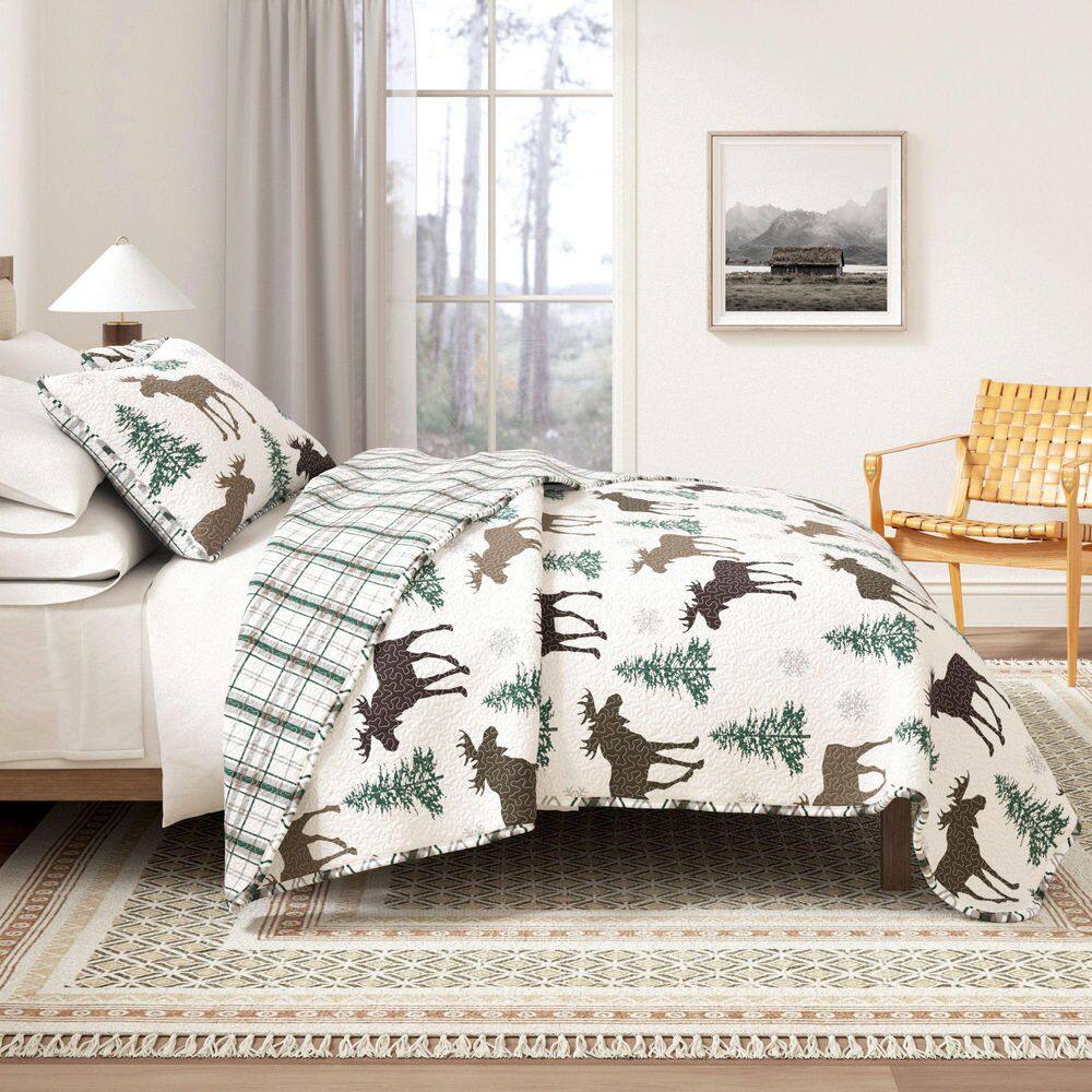 FRESHFOLDS Brown Moose Print Premium Nature Inspired Full/Queen ...