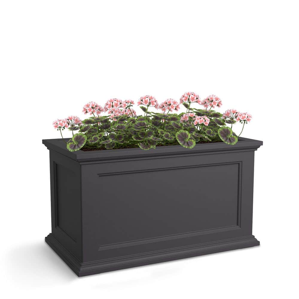 Mayne Fairfield 20 in. x 36 in. Self-Watering Graphite Grey ...