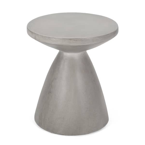 YOSIMFUR Natural Round Magnesium Oxide Outdoor Side Table DJYC-73455.00 ...