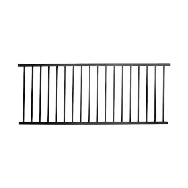 WESTBURY Tuscany 36 in. x 84 in. Black Fine Texture Aluminum Rail Kit ...