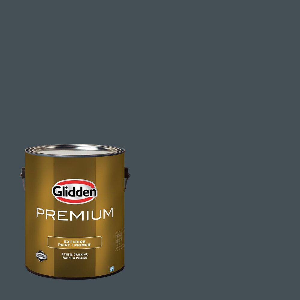 Glidden Premium 1-gal. Obsidian PPG1035-7 Flat Exterior Latex Paint ...