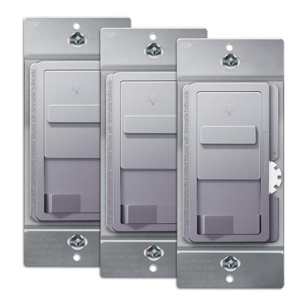 TOPGREENER Kalide 200-Watt 3-Way Slide Dimmer Light Switch With On/Off ...