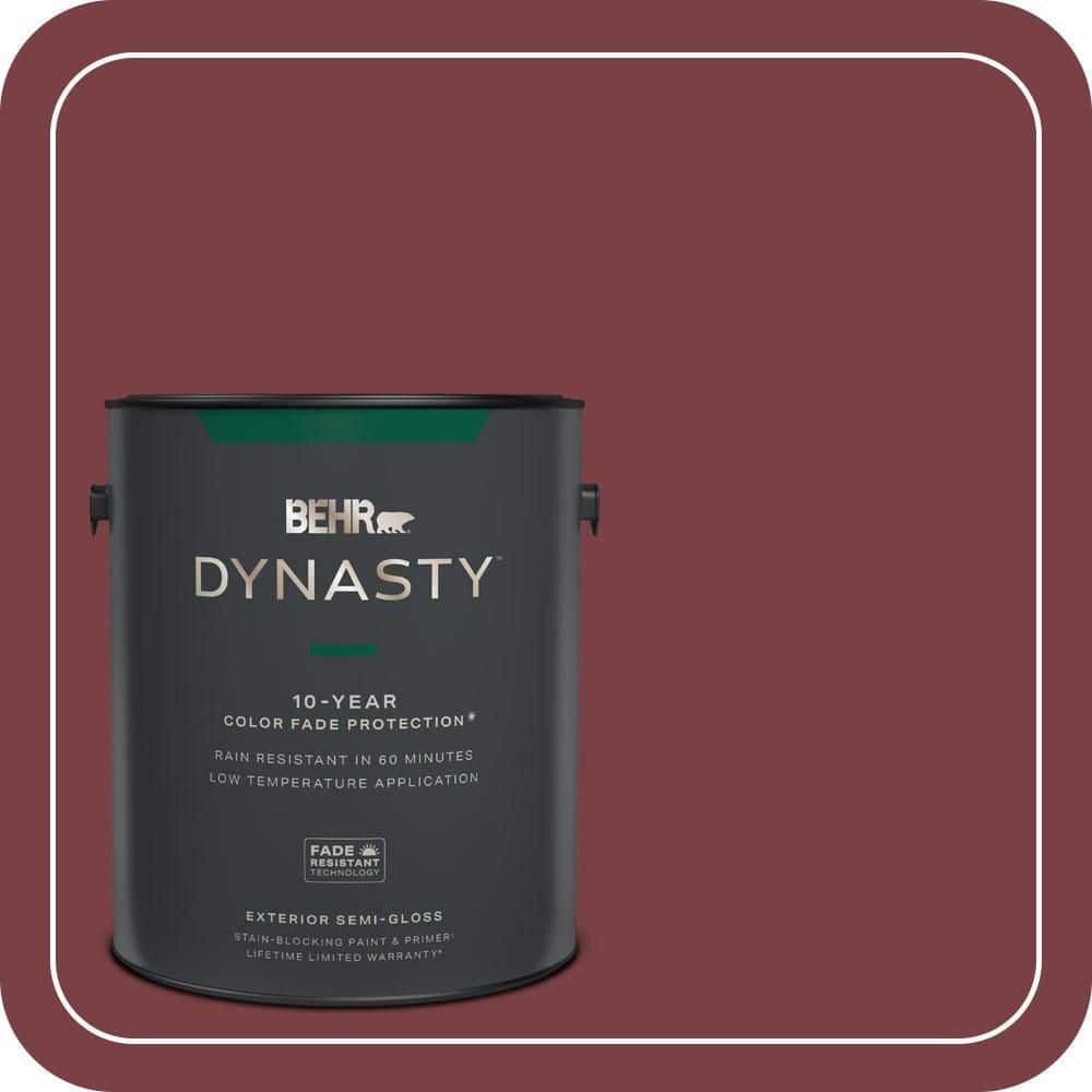 BEHR DYNASTY 1 gal. #PMD-43 Velvety Merlot Semi-Gloss Exterior Stain ...