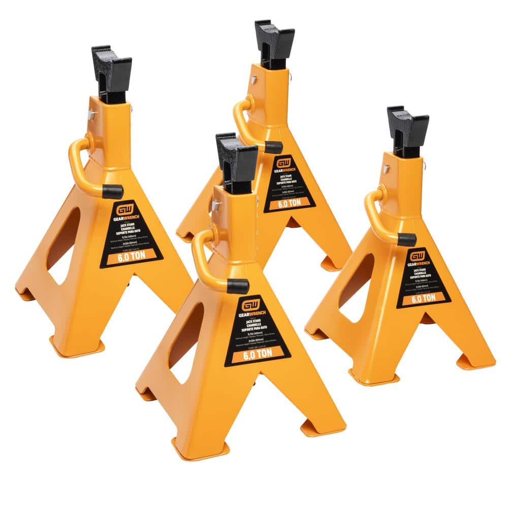 GEARWRENCH 6-Ton Ratcheting Jack Stands (4-Piece) GWJS6T - The Home Depot