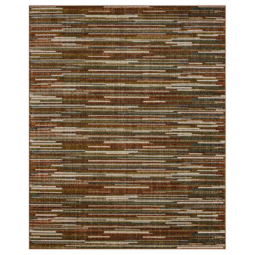 Mohawk Home Gordon Red/Green 7 ft. 10 in. x 10 ft. Striped Area Rug ...