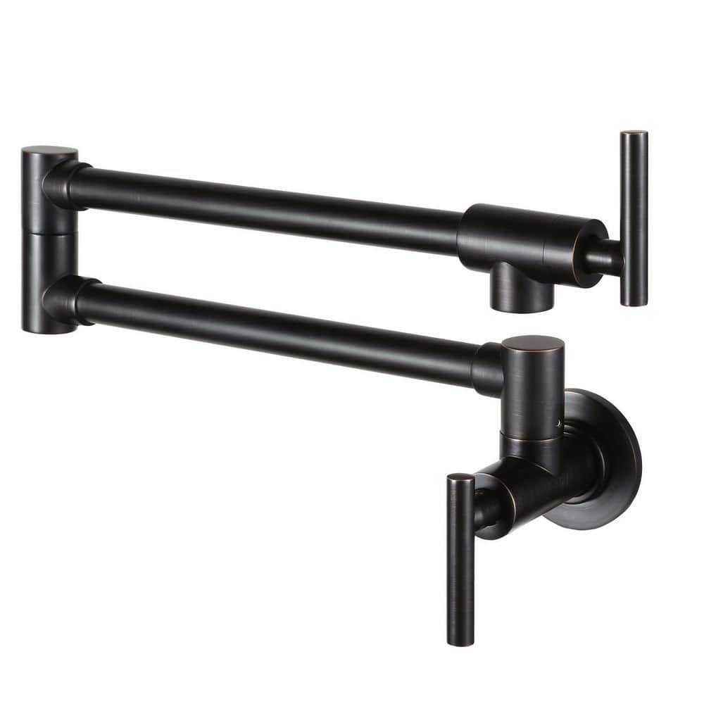 ANiFLUX Brass Wall-Mounted Pot Filler Faucet with Dual Swing Joints for ...