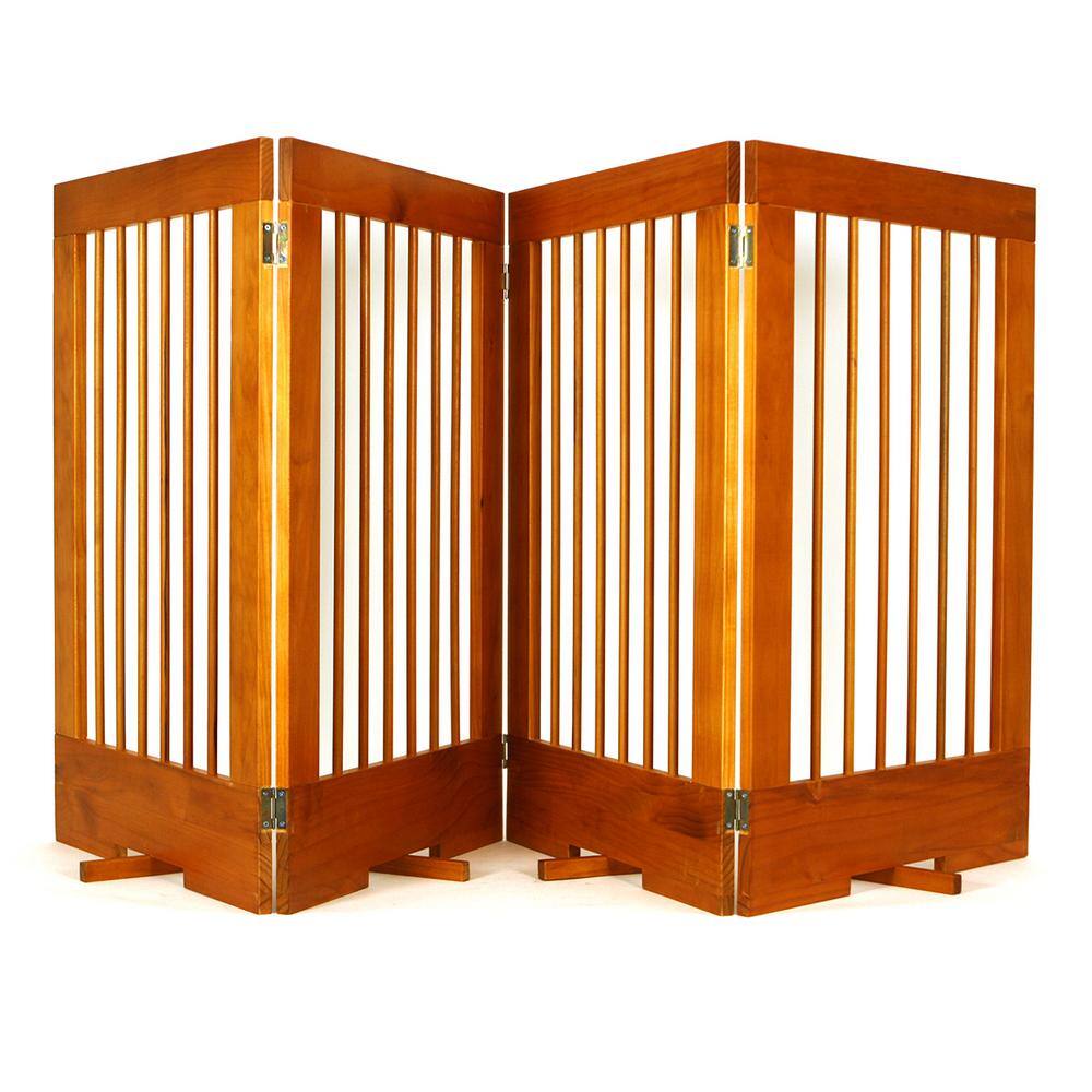 Cardinal Gates 4-Panel Freestanding Pet Gate in Oak 4PG-O-P - The Home ...