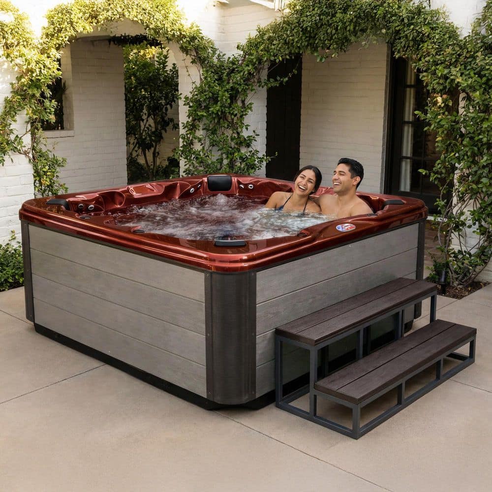American Spas 7-Person 45-Jet 240-Volt Premium Acrylic Bench Spa ...