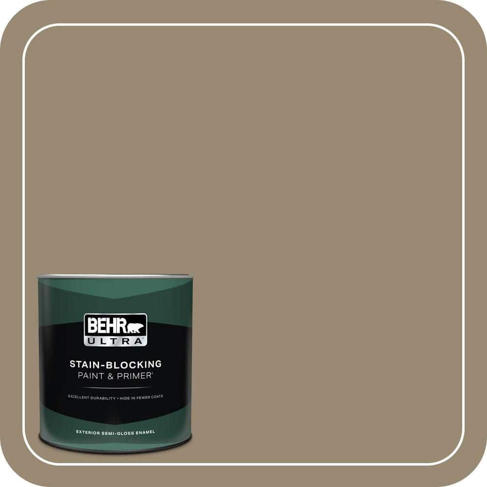 BEHR ULTRA 1 qt. #N310-5 Weathered Fossil Semi-Gloss Enamel Exterior ...