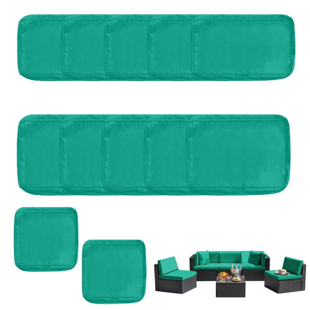 YLLN 12-Piece Patio Cushion Covers Replacement with Zipper, Waterproof ...