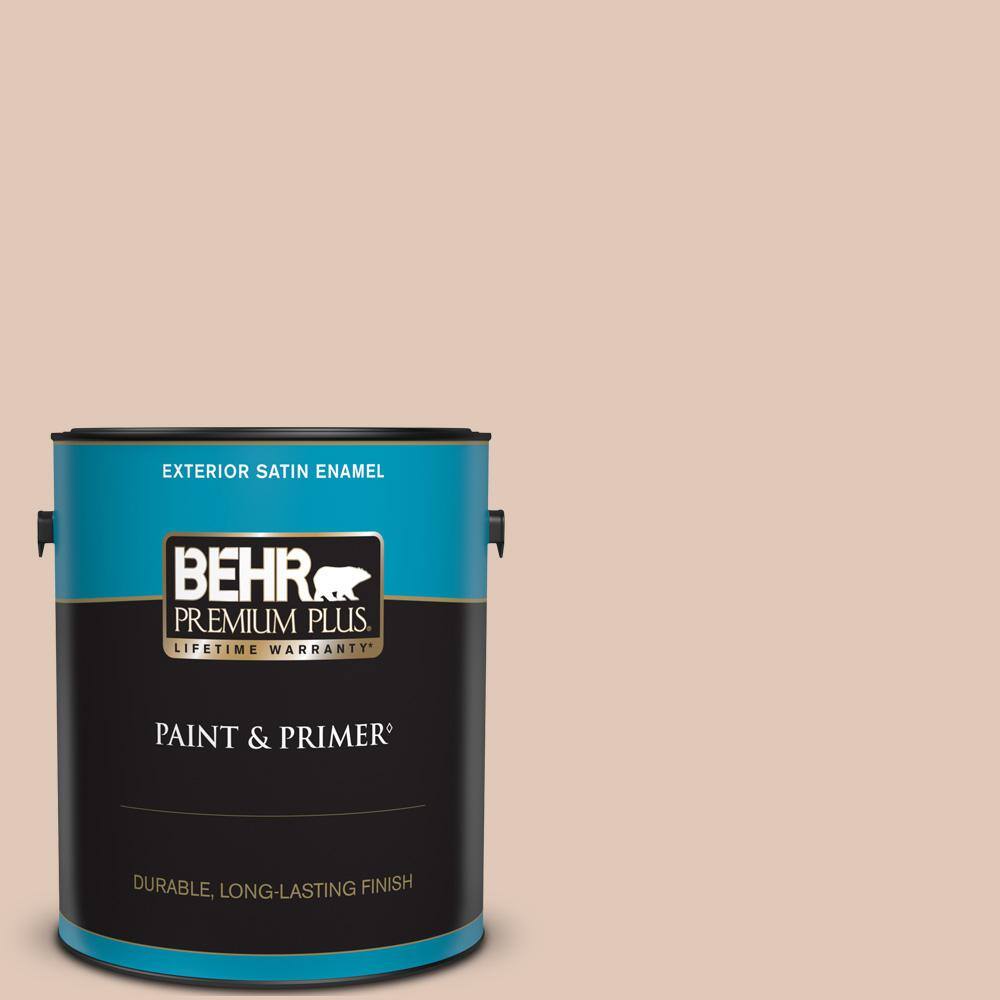 BEHR PREMIUM PLUS 1 gal. #S190-2 Sand Dance Satin Enamel Exterior Paint ...