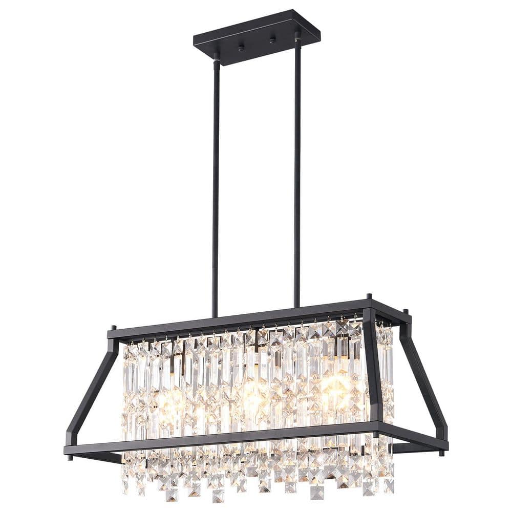 ZHLWIN Home Lighting 60W 1-Light (3 Bulbs) 25. 98in Black Trapezoidal ...