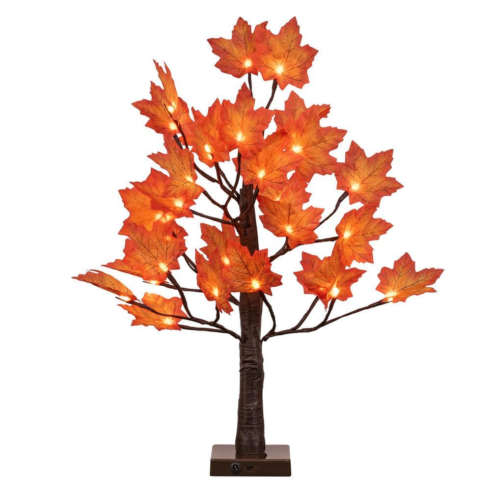 Lightshare 24IN Lighted Maple Tree 24 LED Lights Artificial Maple Tree ...