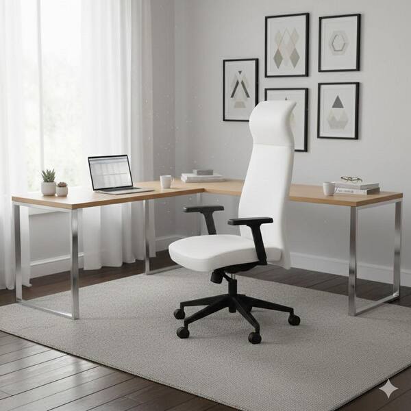 HOME IMPORTS EMPORIUM 53 in. H Faux Leather Adjustable Height Ergonomic ...