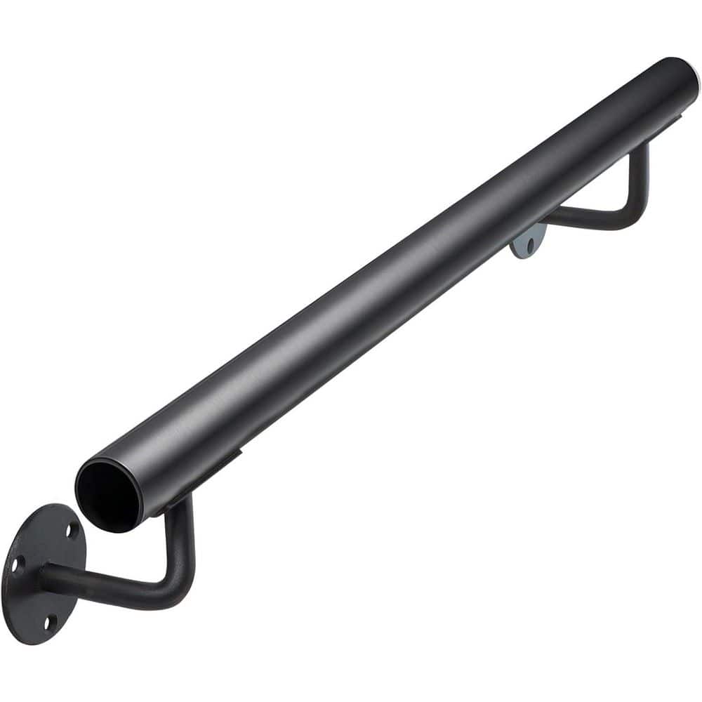 Afoxsos 24 Inch Metal Stair Handrail Indoor Outdoor Square Pipe Wall ...