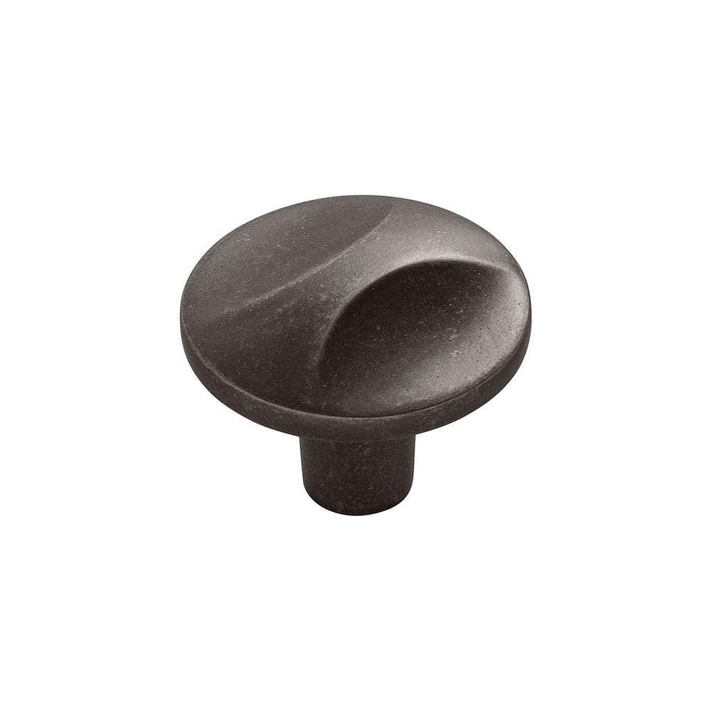 HICKORY HARDWARE Crest Collection Knob 1-1/4 Inch Diameter Black Nickel ...