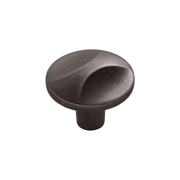HICKORY HARDWARE Crest Collection Knob 1-1/4 Inch Diameter Black Nickel ...