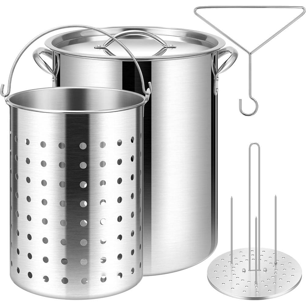VIVOHOME 30 qt. Stainless Steel Turkey Deep Fryer Pot with Basket ...