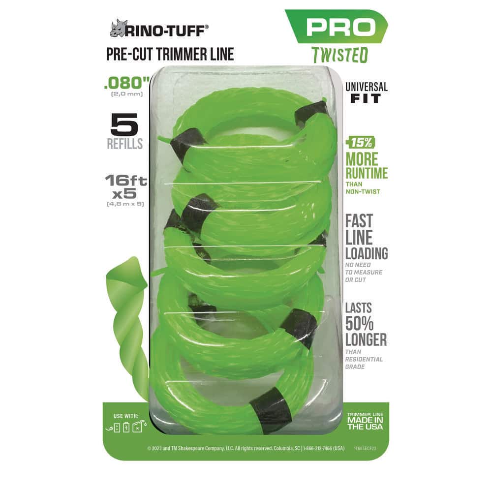 Rino-Tuff Universal Fit .080 in. x 16 ft. Precut Pro Twisted Line for ...