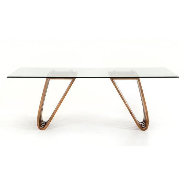 MR MODREST Modrest Draper Mid-Century Walnut Glass 39 in. Double ...