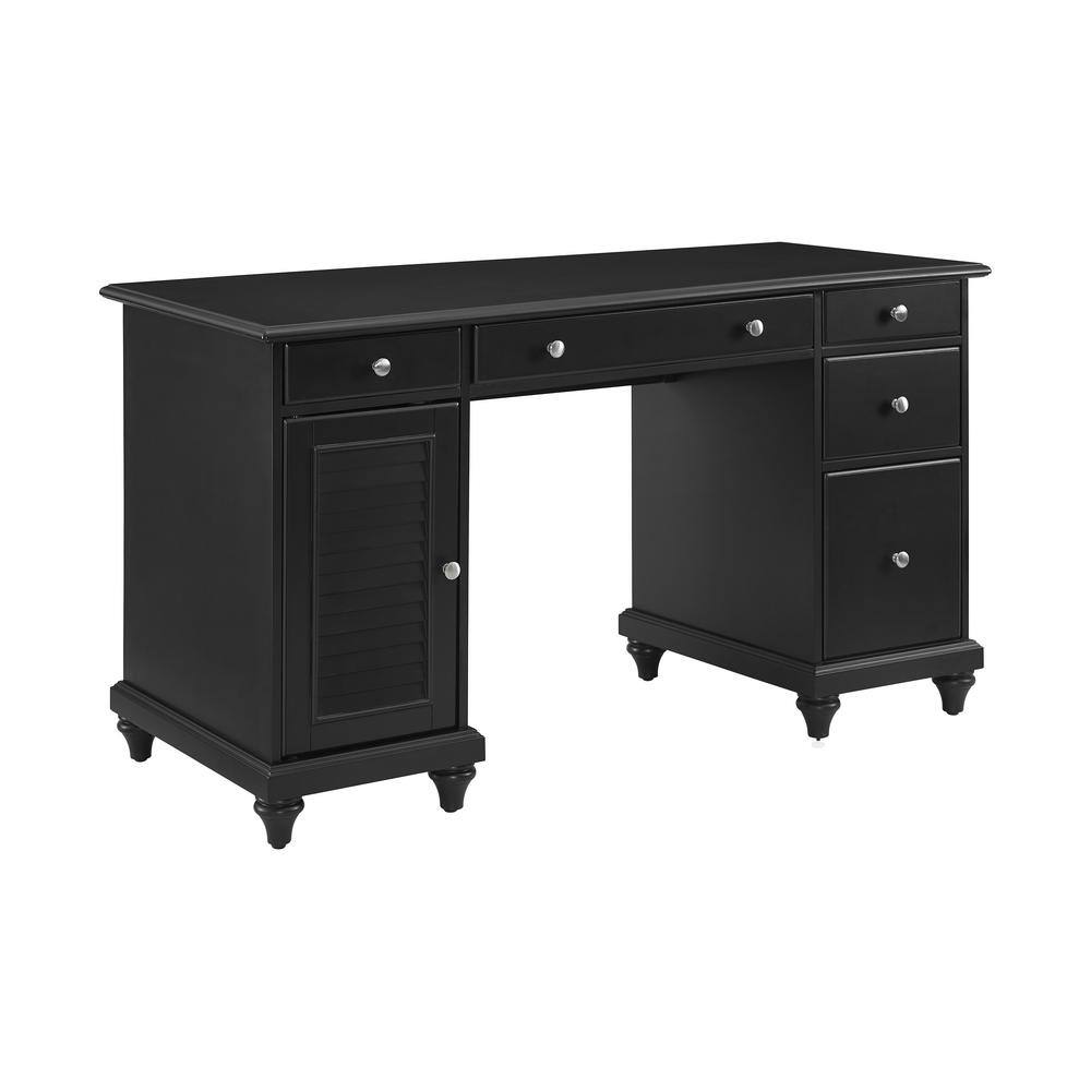CROSLEY FURNITURE Palmetto 54 in. Black Computer Desk CF6507-BK
