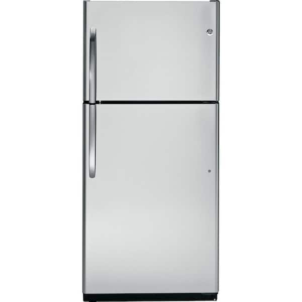 GE 18 cu. ft. Top Freezer Refrigerator in Stainless Steel GTZ18IBESS ...