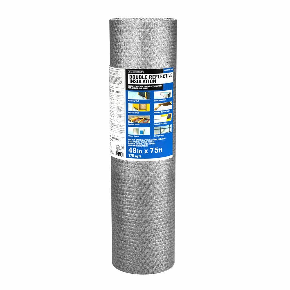 Everbilt 48 in. x 75 ft. Double Reflective Insulation Radiant Barrier (2-Pack) 48x75RB2P - The ...