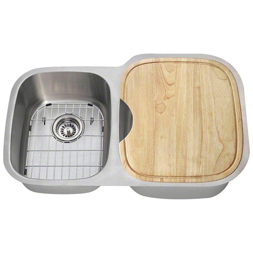 Polaris Sinks Undermount Stainless Steel 32 in. Double Bowl Kitchen ...