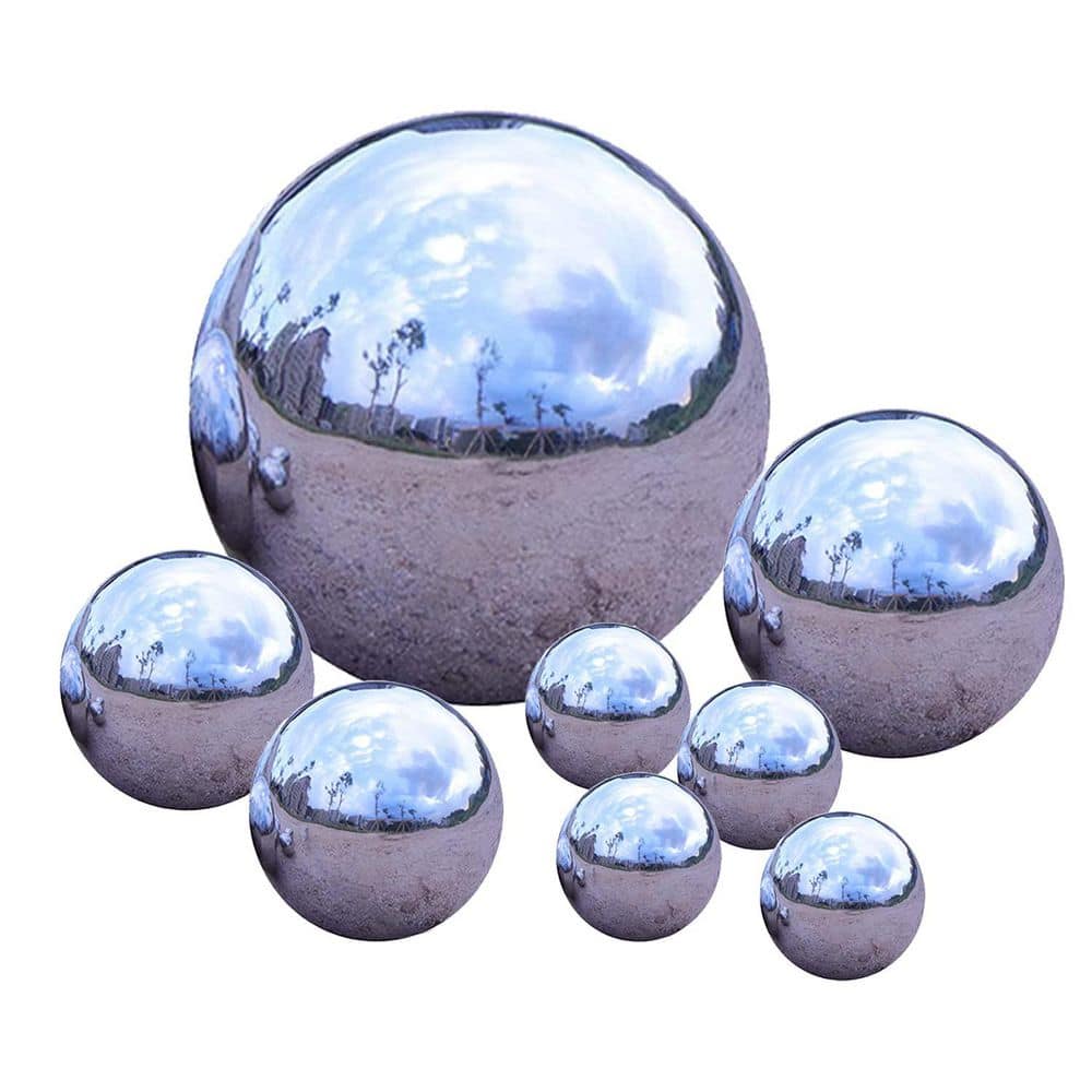 50–150 mm Silver Stainless Steel Gazing Ball Set Mirror Polished ...