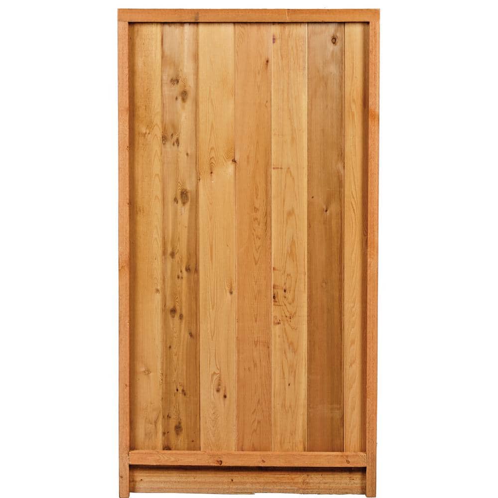 Premium Western 3 ft. x 6 ft. Red Cedar Heavy-Duty Solid Fence Gate ...