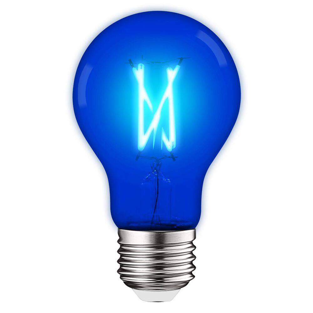 LUXRITE 60-Watt Equivalent A19 Edison LED Blue Light Bulb, 4.5-Watt ...