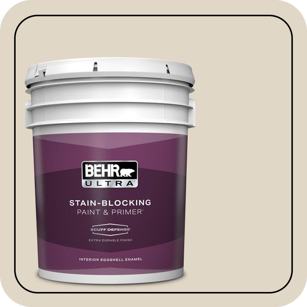 BEHR ULTRA 5 gal. #YL-W13 Sentimental Beige Extra Durable Eggshell ...