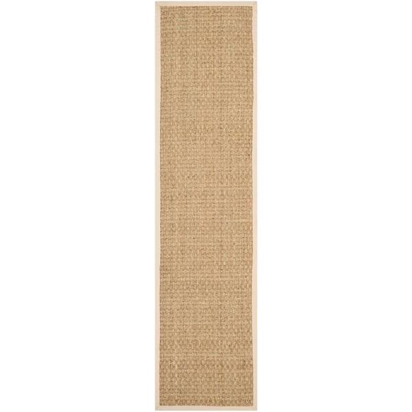 SAFAVIEH Natural Fiber Natural/Beige 3 ft. x 12 ft. Border Woven Runner ...