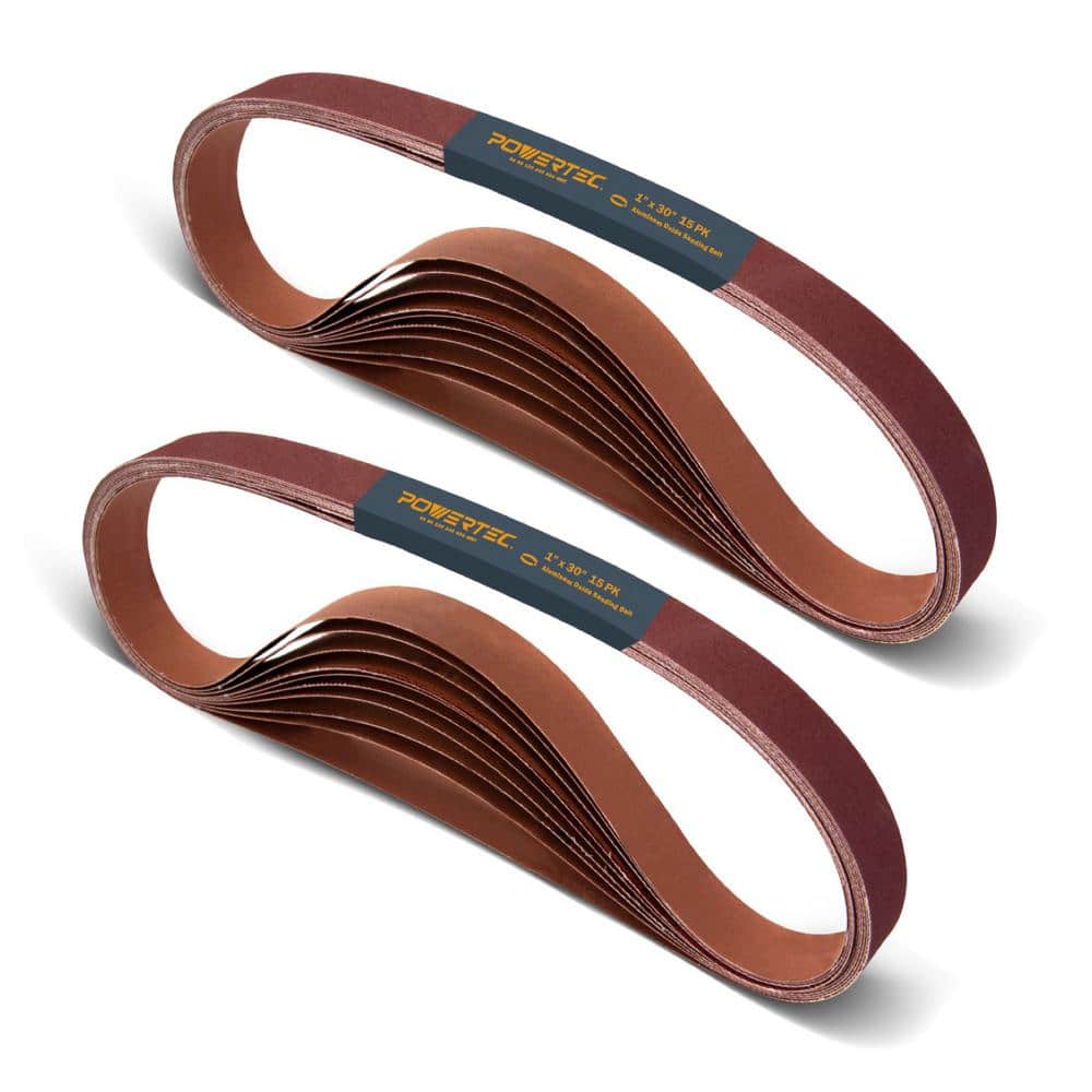 ‎POWERTEC 1 in. x 30 in. 40/80/120/240/400-Grits Aluminum Oxide Sanding ...