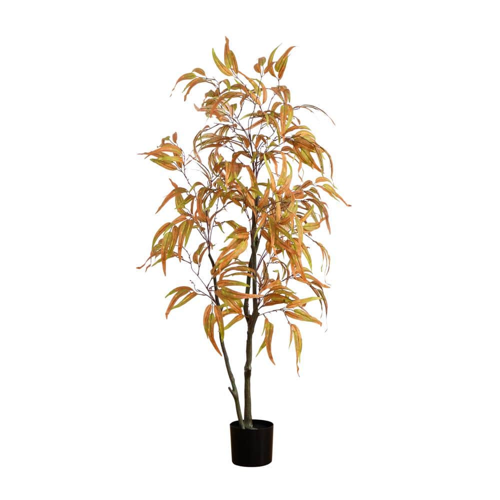 Nearly Natural 5 ft. Artificial Autumn Wispy Eucalyptus Tree T4741 ...