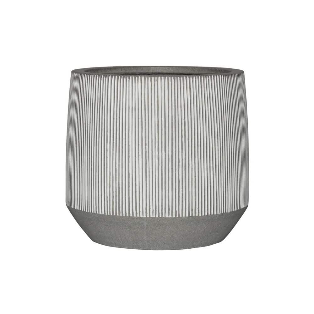 Pottery Pots 16.5 in. W Harith M, Modern Geometrically Shaped Ficonstone Planter with Vertically ...