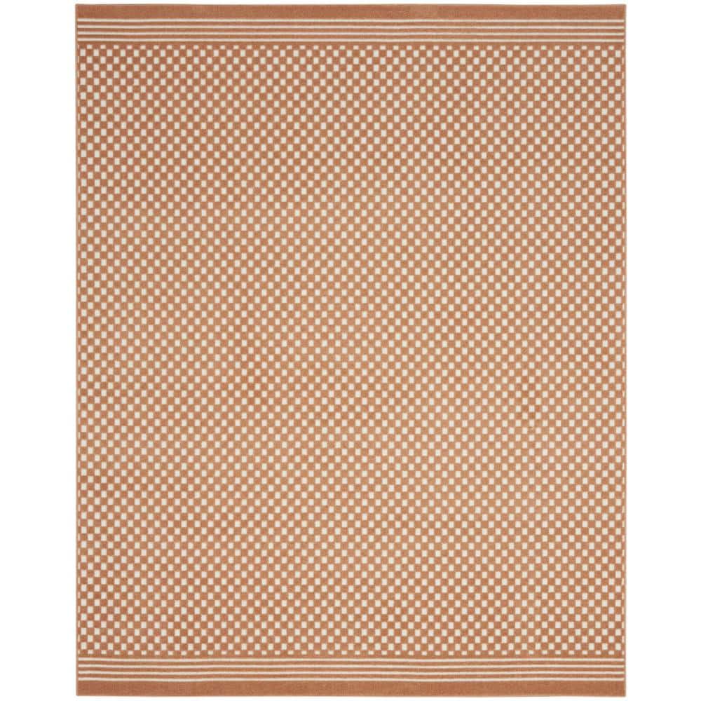 Nourison Casual Copper 8 ft. x 10 ft. Checker Contemporary Area Rug ...