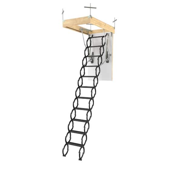 OPTISTEP OST-K Insulated Steel Scissor Attic Ladder 7' 7"-9' 2", 22.5 x ...