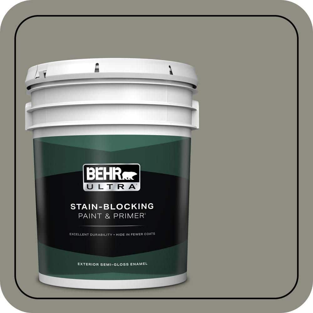 BEHR ULTRA 5 gal. #N370-5 Incognito Semi-Gloss Enamel Exterior Paint ...