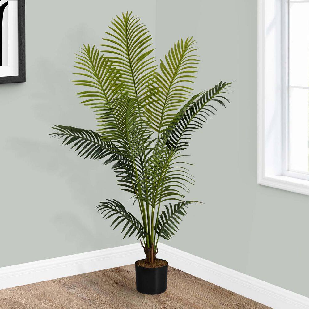4.8 ft. Artificial Plant Indoor Fake Palm Tree Real Touch Evergreen ...