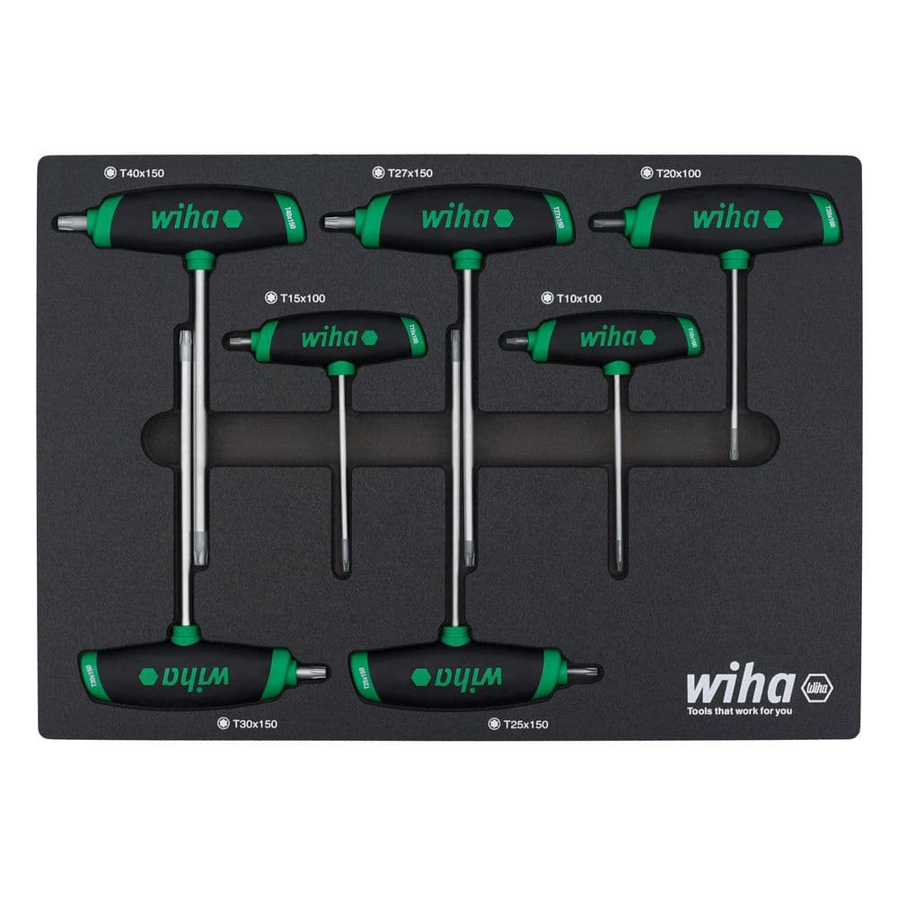 Wiha SoftGrip Dual Drive Torx Key T-Handle (7-Piece) Tray Set 36489 ...